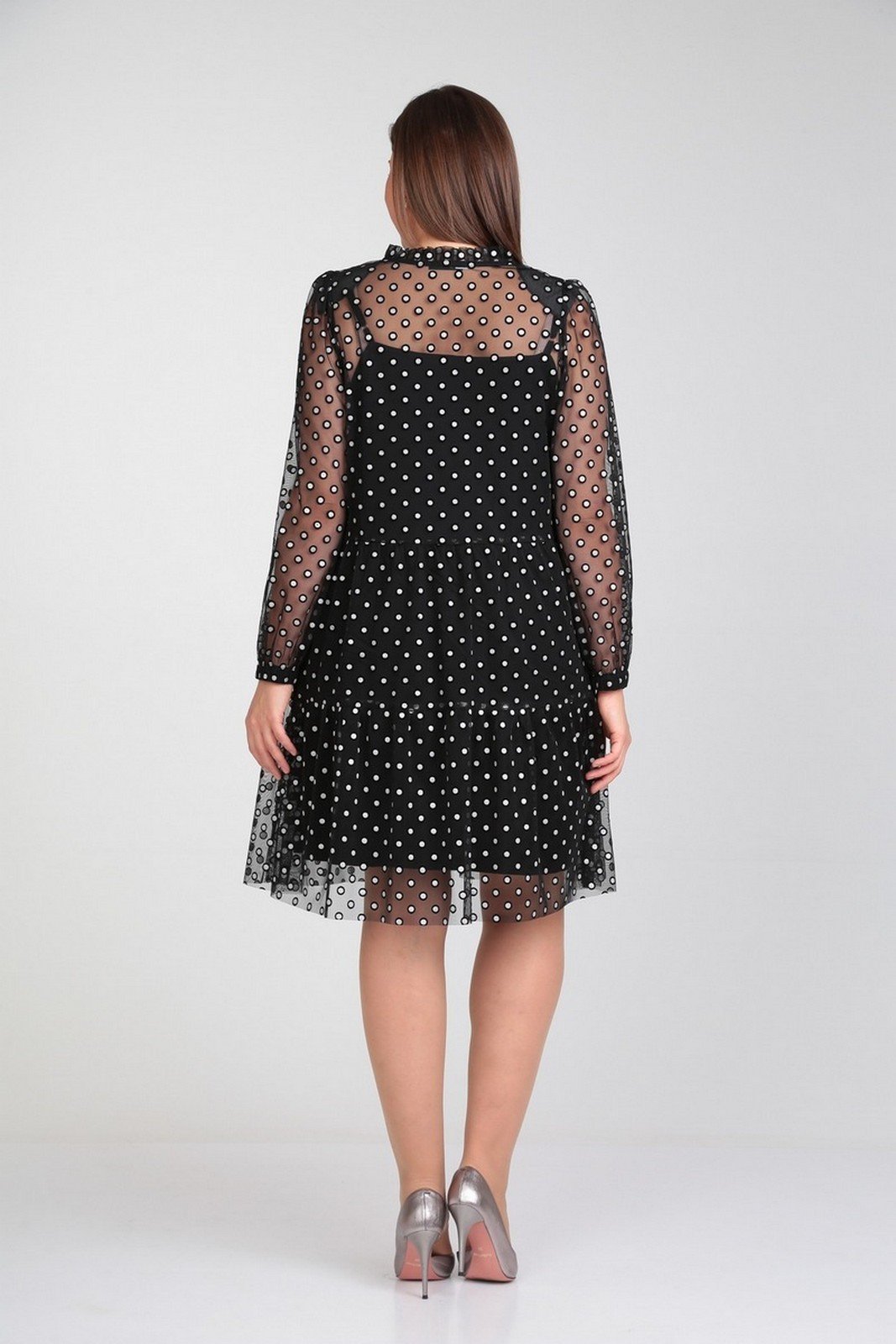 Платье 1137 черный + горох Milora купить в интернет магазине | в наличии